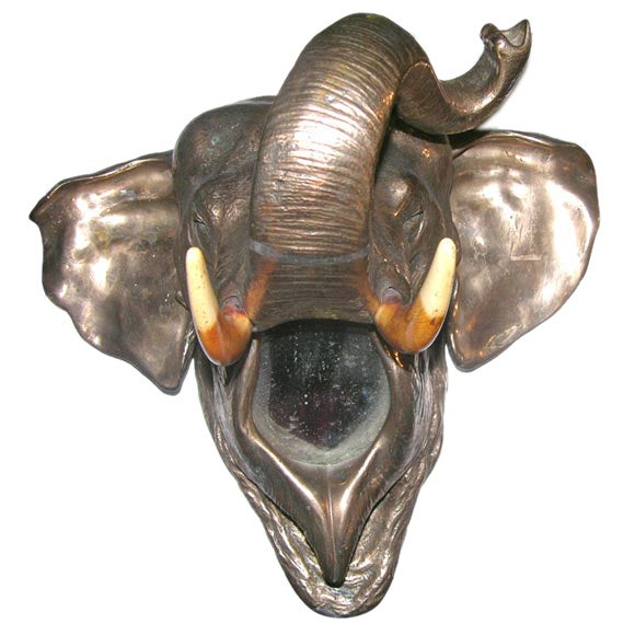 Meiji, Bronze, Figural Elephant Wall Mirror at 1stDibs