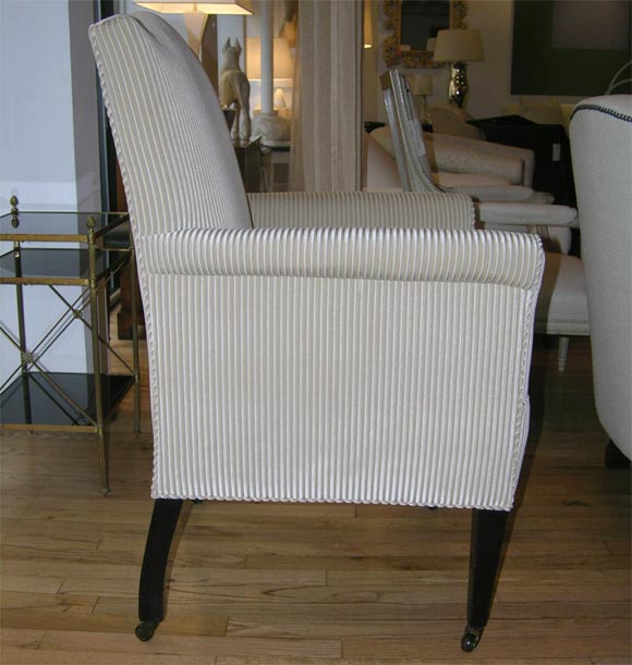 Pair of Small Scale Armchairs with Tapered Legs For Sale at 1stDibs