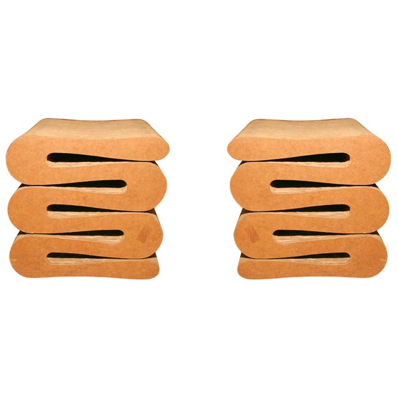 Frank Gehry Corrugated Cardboard Stools at 1stDibs