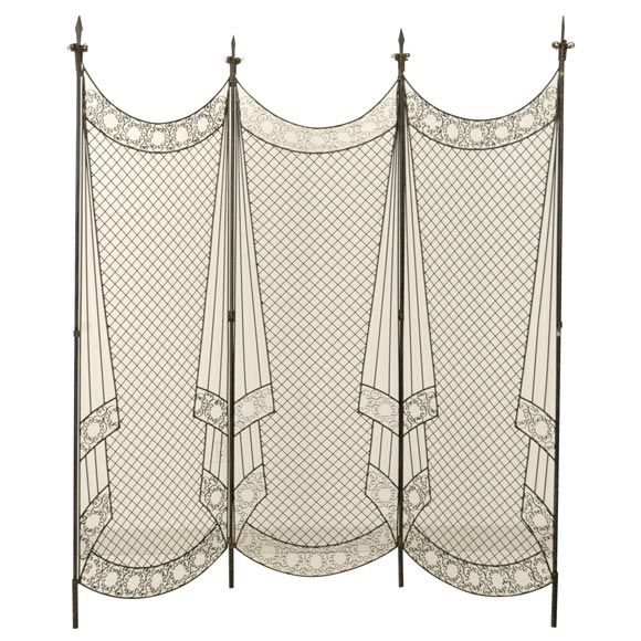 An Italian Filigree Metal Folding Screen at 1stDibs
