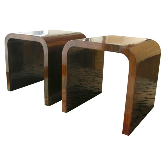 #3735 Pair of Italian Wood Stools/Side tables at 1stDibs