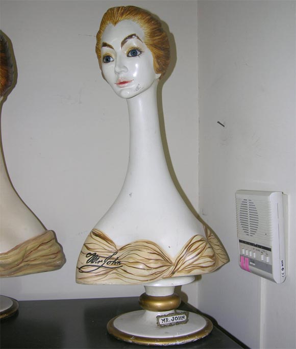Set of three female mannequin busts at 1stDibs