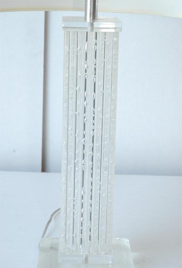 Acrylic Fluted Column Lamp For Sale at 1stDibs
