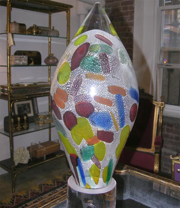Abstract Art Glass Sculpture in Gem Tones at 1stDibs