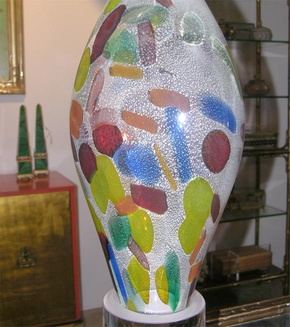 Abstract Art Glass Sculpture in Gem Tones at 1stDibs