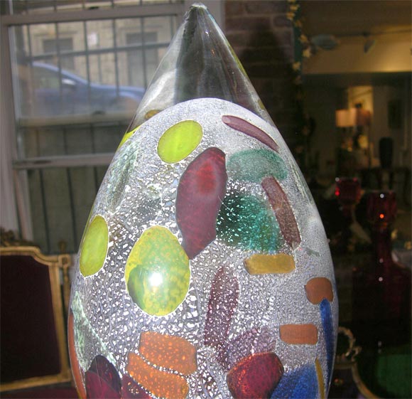 Abstract Art Glass Sculpture in Gem Tones at 1stDibs