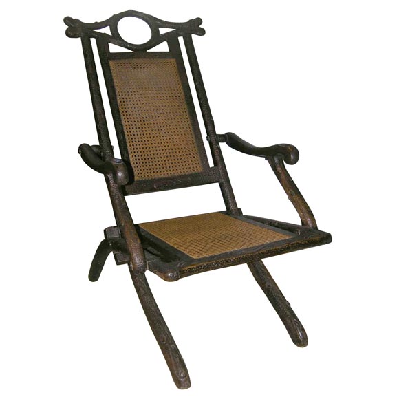 19th Century Black Forest Folding Chair at 1stDibs