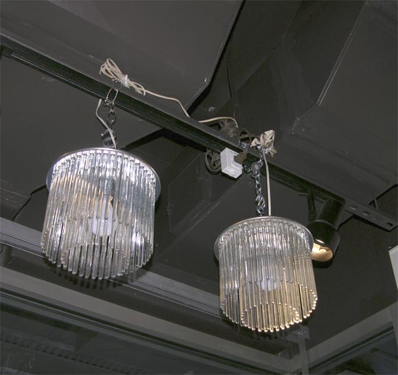 Glass Rod and Chrome Light Fixture at 1stDibs