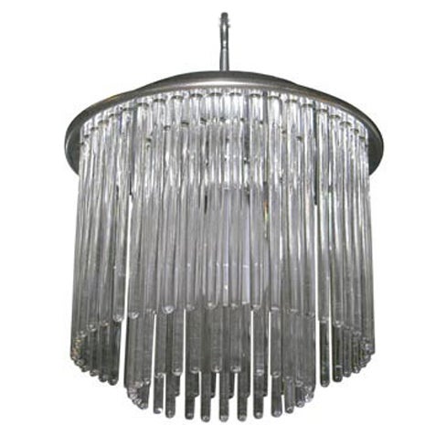 Glass Rod and Chrome Light Fixture at 1stDibs