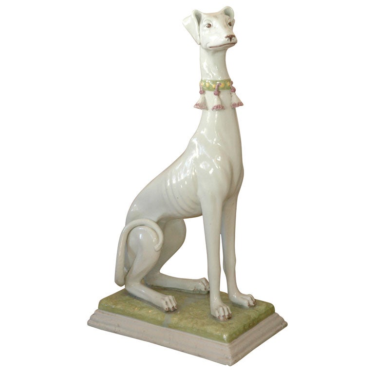 Ceramic Greyhound Dog For Sale at 1stDibs