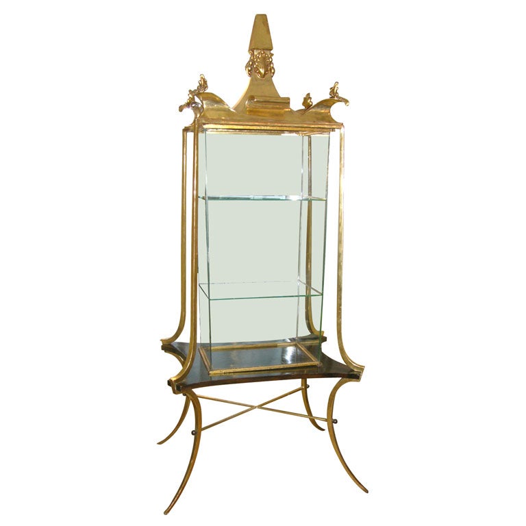 Gilt metal display case at 1stDibs