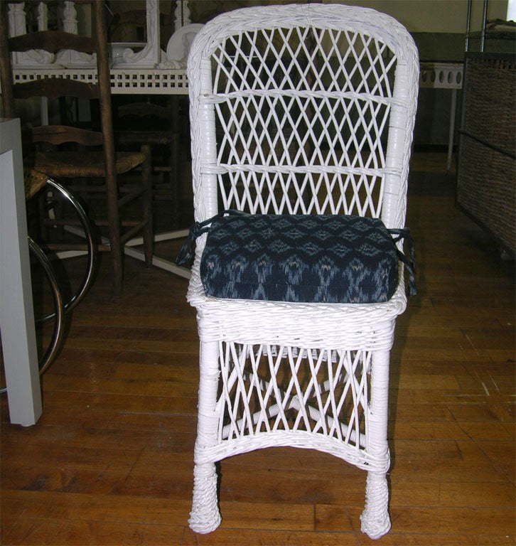 Set of 8 Small Wicker Chairs at 1stDibs