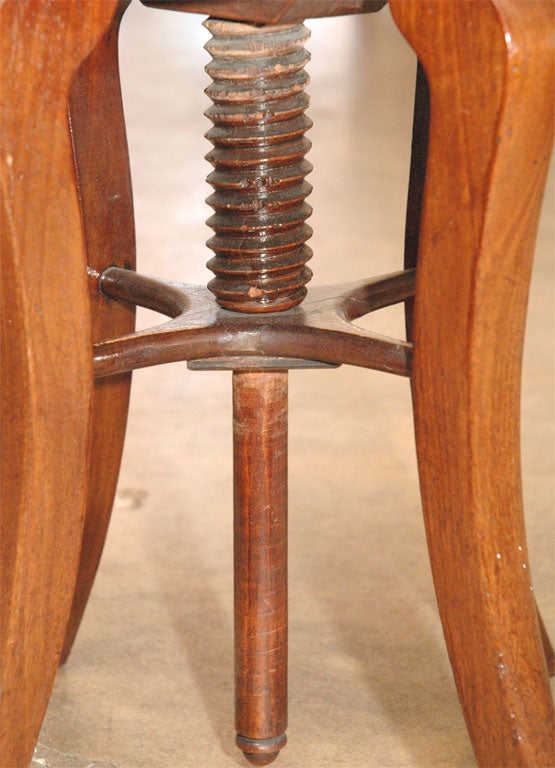 Antique piano stool adjustable For Sale at 1stDibs