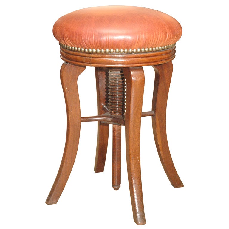 Antique piano stool adjustable For Sale at 1stDibs