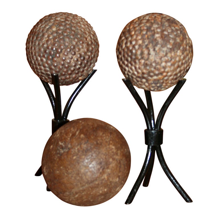 Group of 10 Antique Petanque Boules at 1stDibs