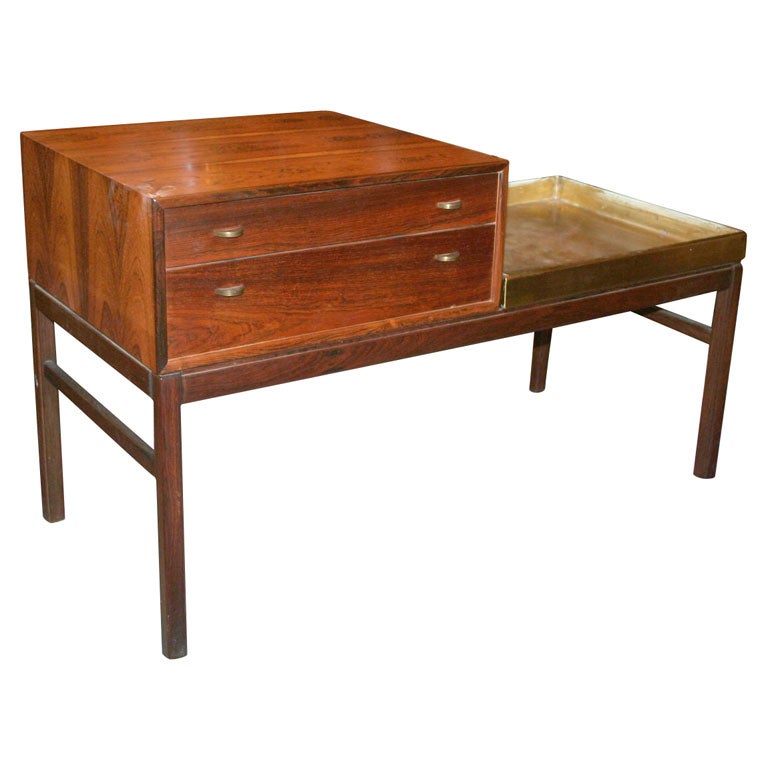 Rosewood Accent Table with Planter Tray at 1stDibs