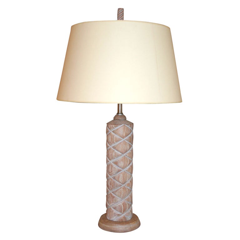 1940'S WHITE WASHED TABLE LAMP For Sale at 1stDibs