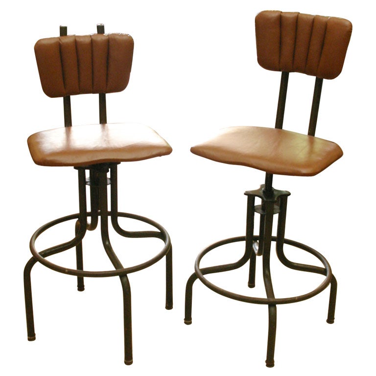 Pair of Tubular Steel Stools. at 1stDibs