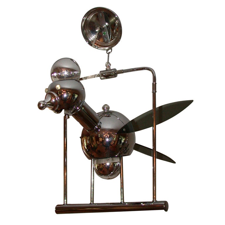 Chrome Bird on a Perch Lighting Fixture at 1stDibs