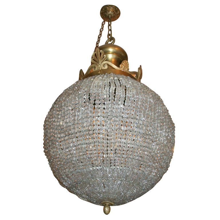 Large Beaded Crystal Lantern at 1stDibs