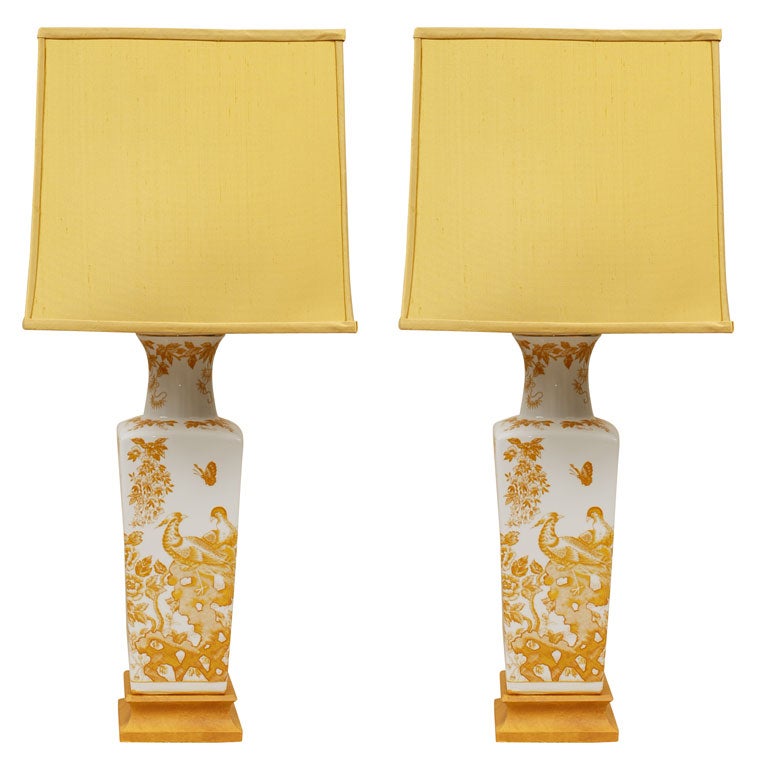 Yellow and Orange Chinoiserie Lamps at 1stDibs