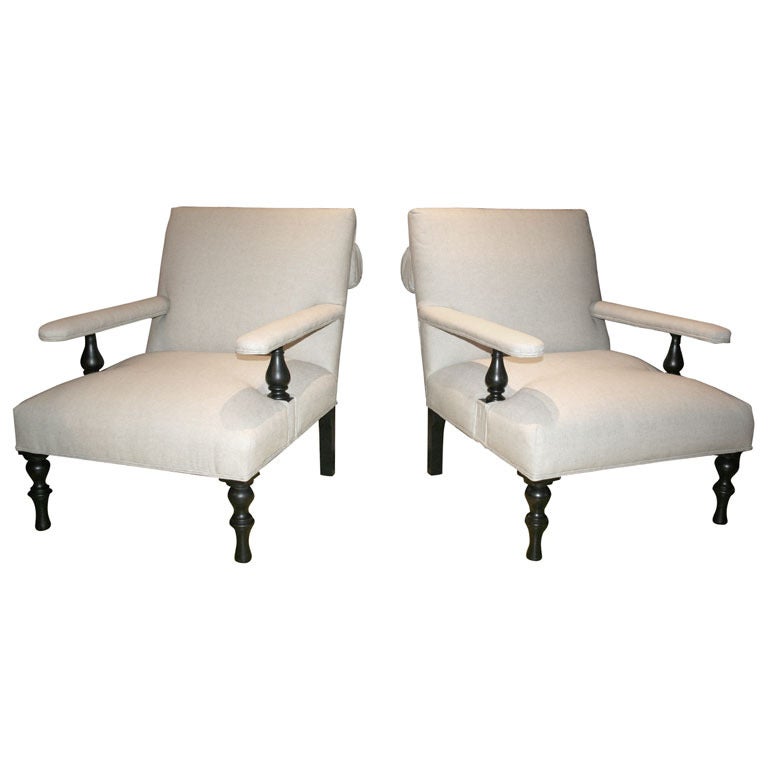 Belgian Open Arm Lounge Chairs at 1stDibs