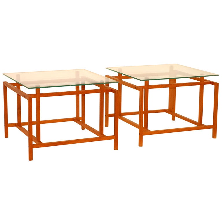 Teak Cubik Tables By Komfort at 1stDibs