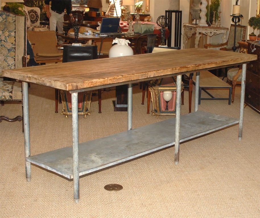 French Industrial Bakers Table at 1stDibs