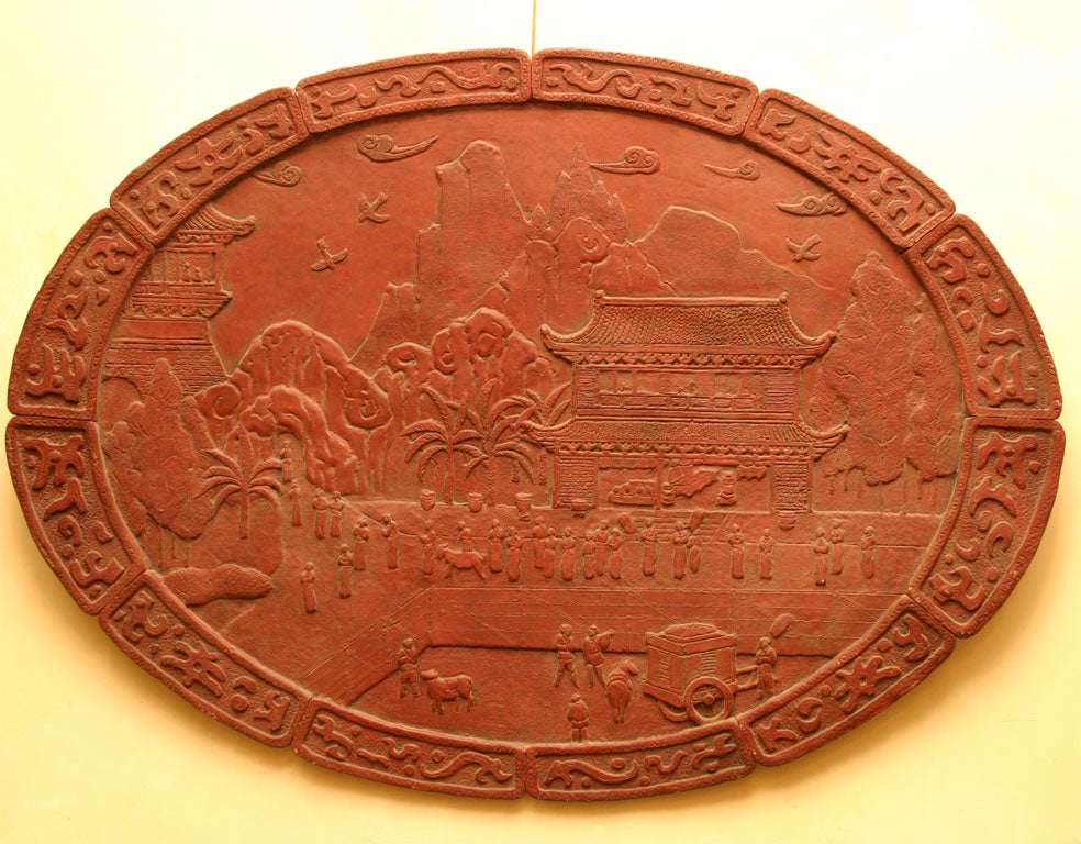 Oval Chinese Plaque at 1stDibs