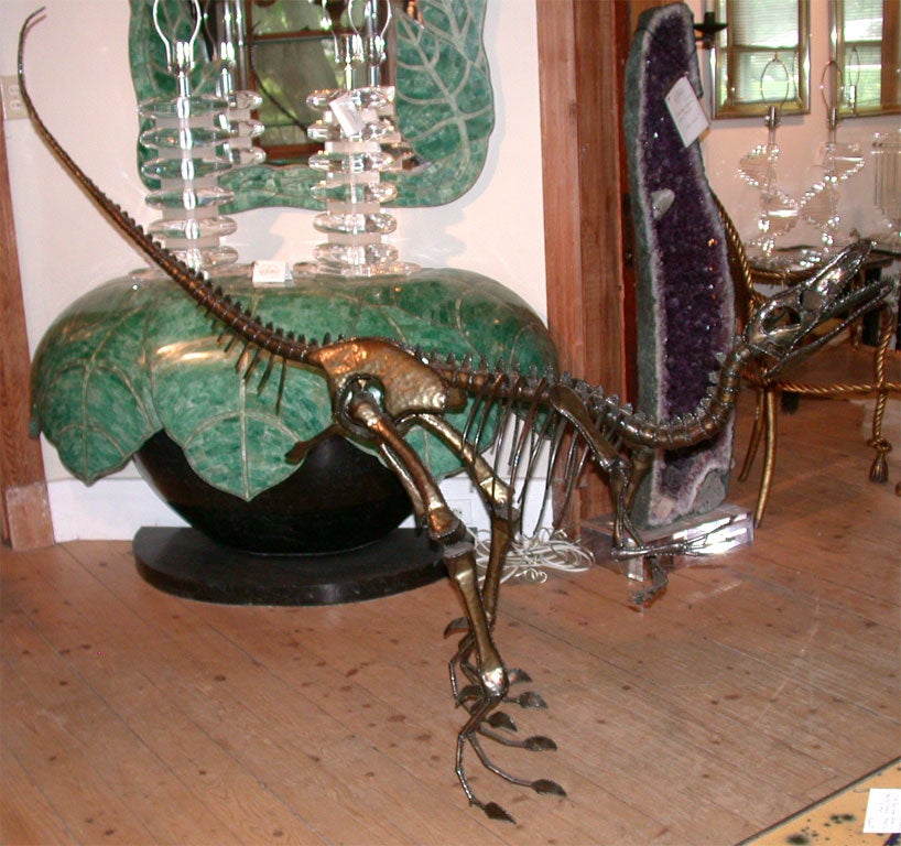 Metal Dinosaur Skeleton Sculpture at 1stdibs