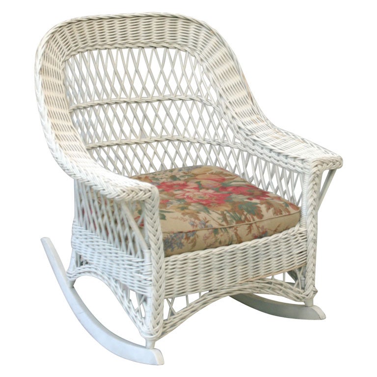 Bar Harbor Wicker Rocking Chair at 1stDibs
