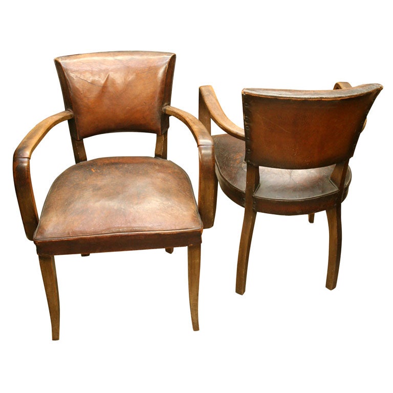 French Leather Bridge Chair at 1stDibs