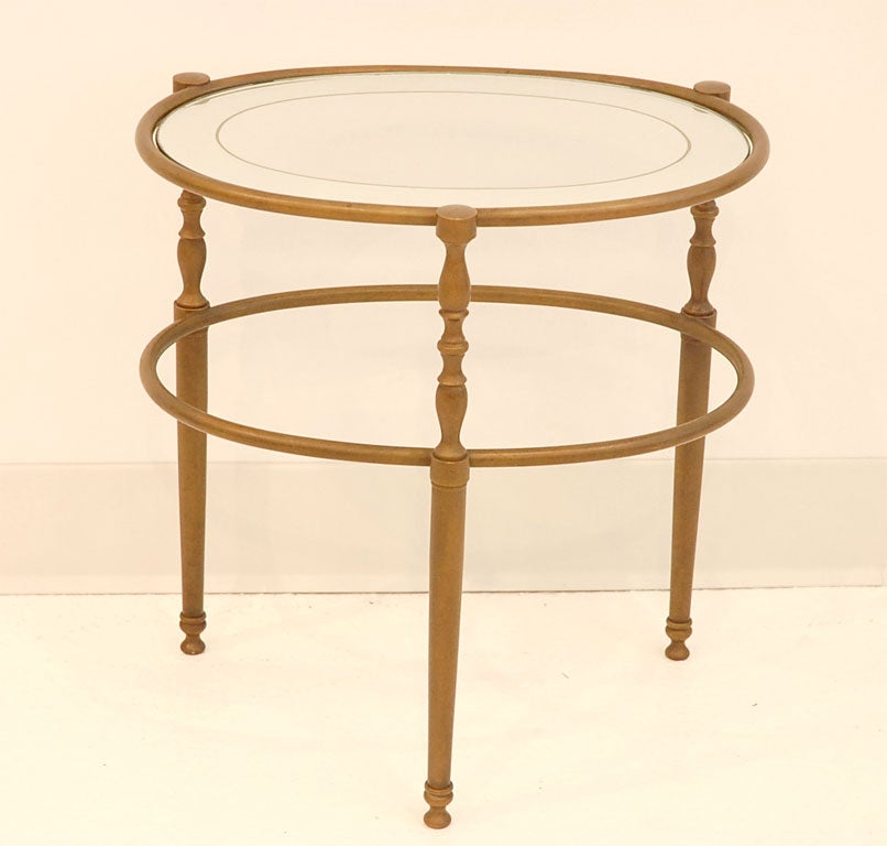 Patinated Bronze Oval Nesting Tables with Mirrored Glass Tops at 1stDibs