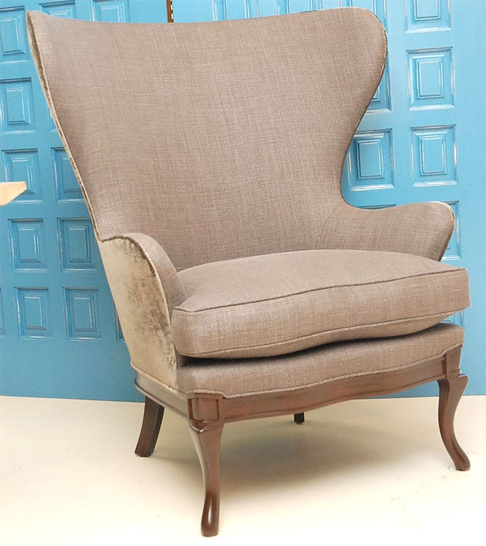 Pair Of Wing-Back Chairs at 1stDibs