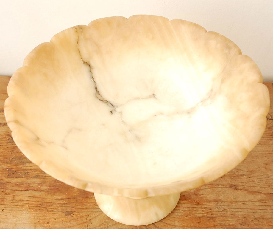 Large Old Alabaster Bowl at 1stDibs