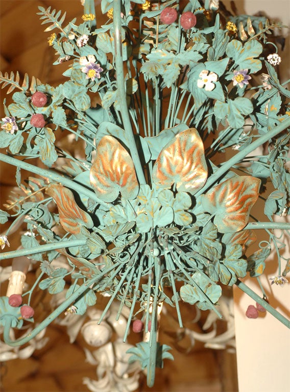 Large French Tole Chandelier at 1stDibs