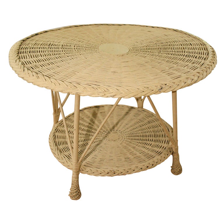 Bar Harbor Wicker Table For Sale at 1stDibs