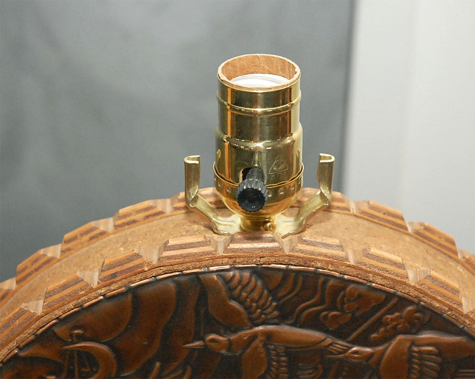 Pair of Repousse Lamps For Sale at 1stDibs