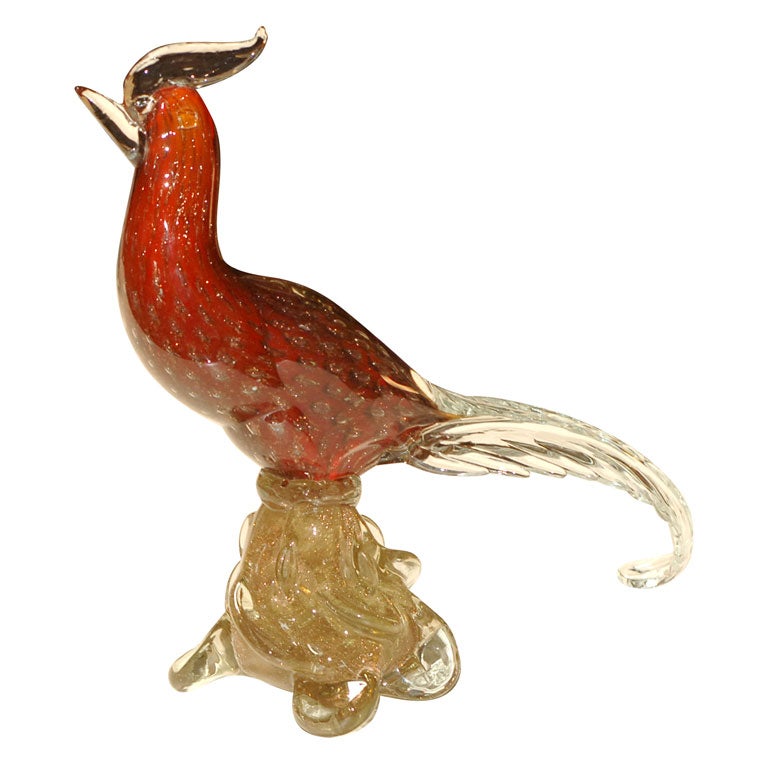 Murano glass statue of a bird at 1stDibs