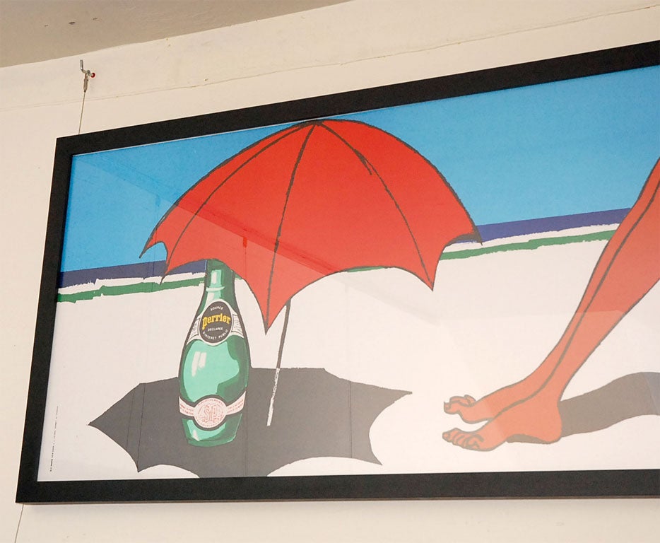 Perrier C`est Fou, long horizontal vintage poster at 1stDibs