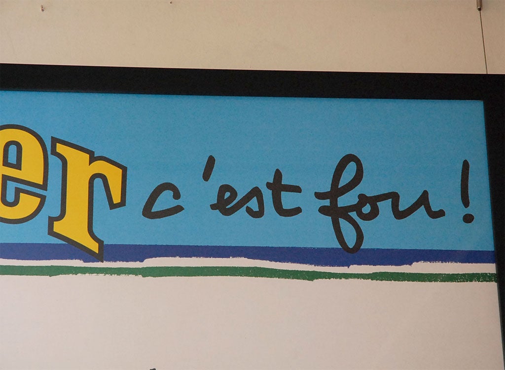 Perrier C`est Fou, long horizontal vintage poster at 1stDibs