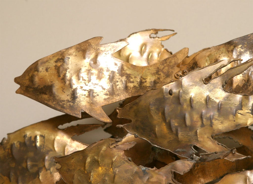 Large Exciting Curtis Jere Style School of Fish Sculpture at 1stDibs