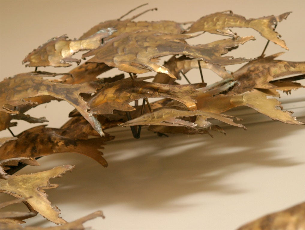 Large Exciting Curtis Jere Style School of Fish Sculpture at 1stDibs