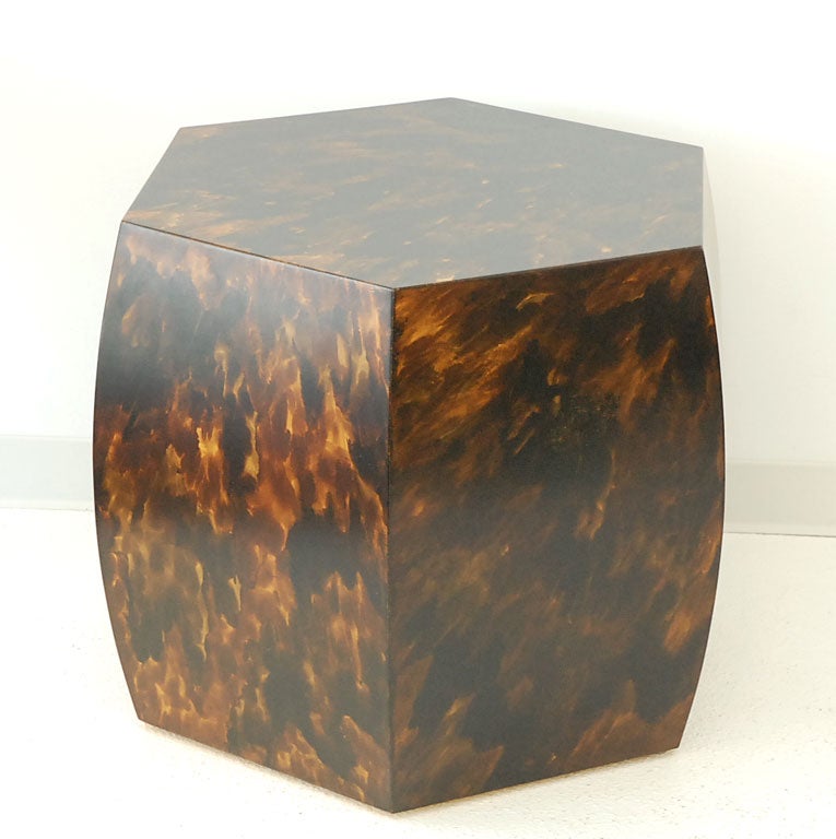 Pair of Oversized Drum Tables with Faux Tortoise Shell Finish at 1stDibs