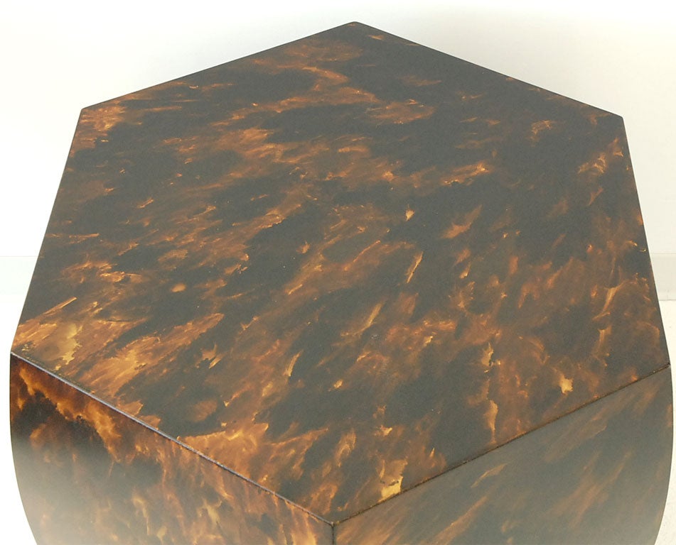 Pair of Oversized Drum Tables with Faux Tortoise Shell Finish at 1stDibs