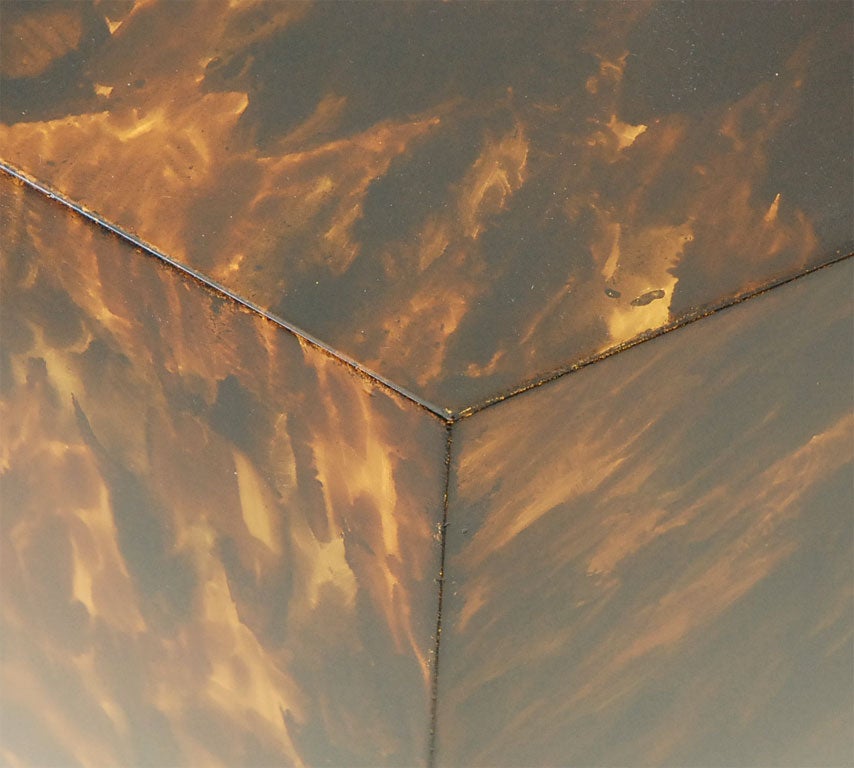 Pair of Oversized Drum Tables with Faux Tortoise Shell Finish at 1stDibs