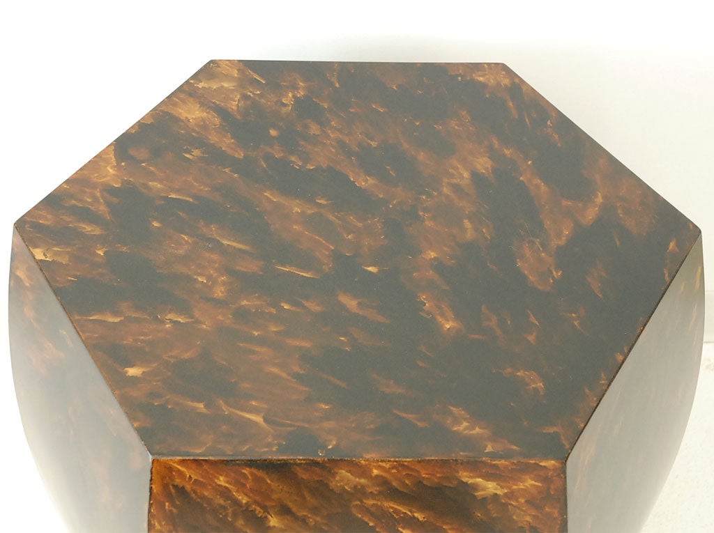 Pair of Oversized Drum Tables with Faux Tortoise Shell Finish at 1stDibs