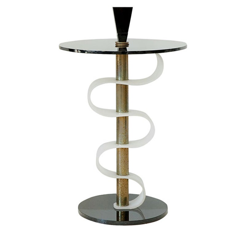 A Lucite and Brass Cigarette Table at 1stDibs