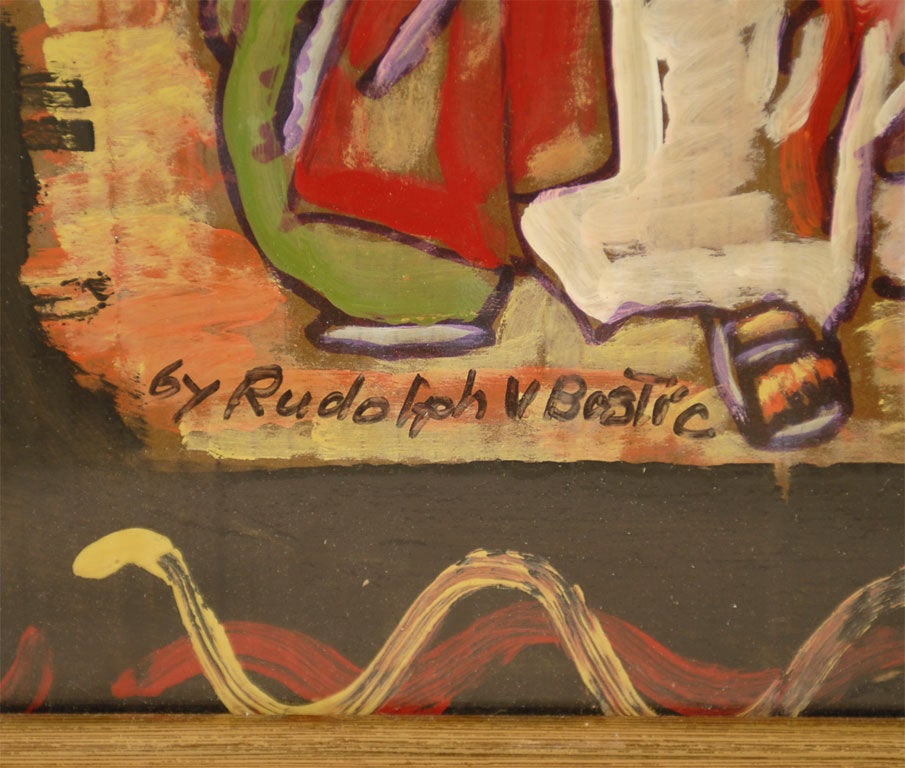 Folk Art Angel Painting by Savannah African American Rudy Bostic at 1stDibs