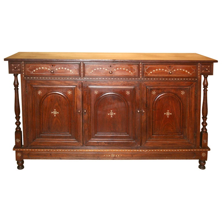 Anglo-Indian Sideboard With Bone Inlay at 1stDibs | bone inlay credenza ...